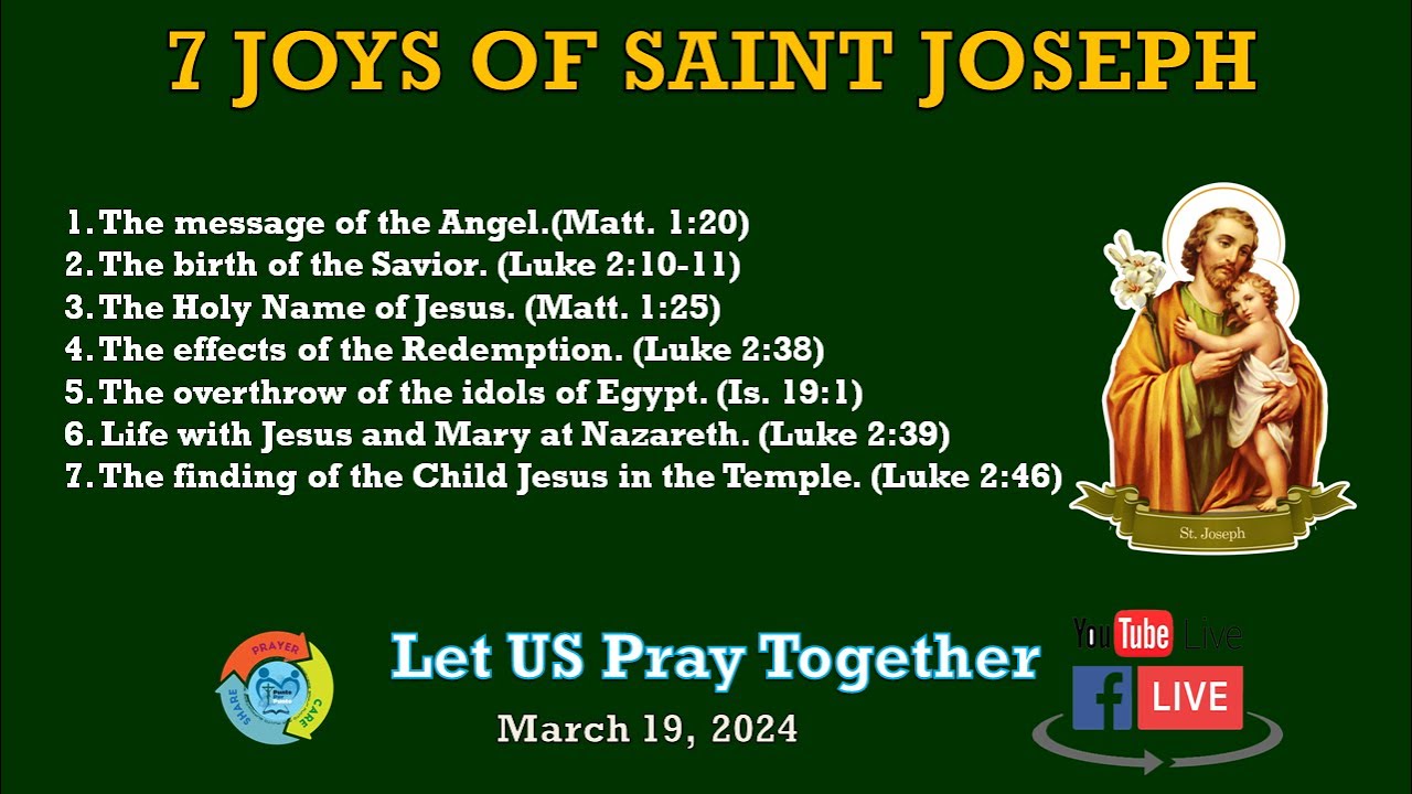 Seven Joys of St. Joseph - March 19, 2024 - YouTube