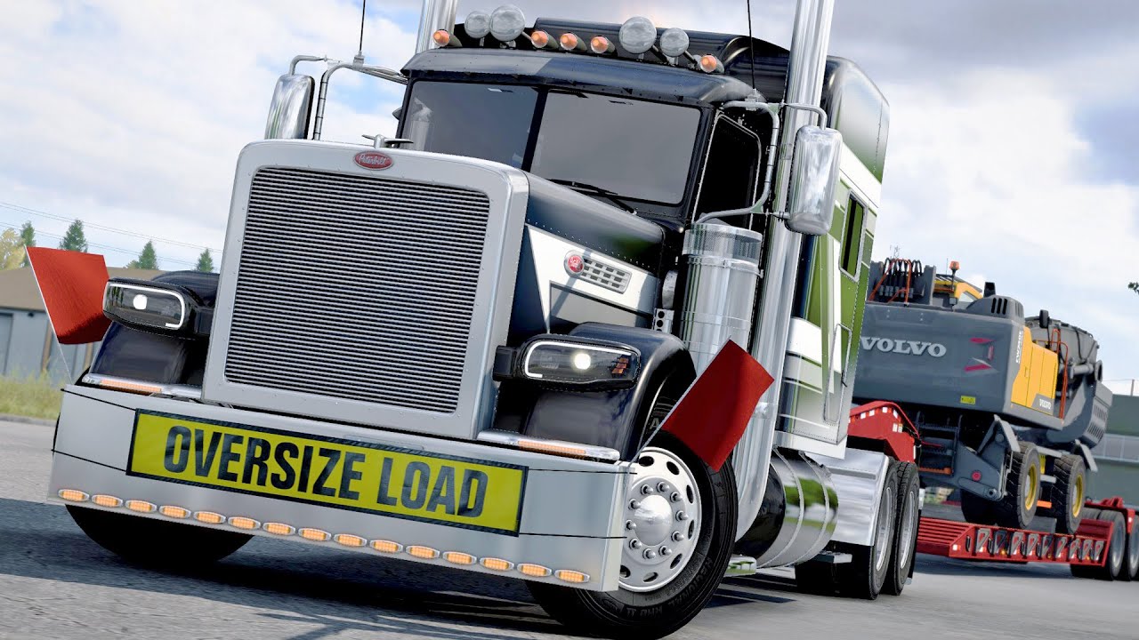 Hauling a Volvo Excavator in ATS! - YouTube