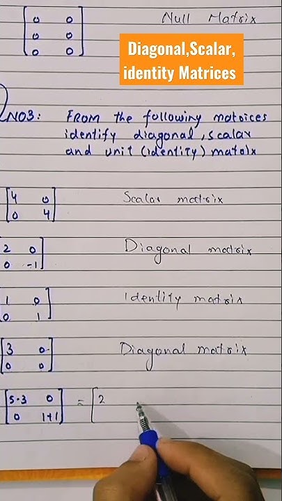 Diagonal, Scalar and identity #matrices #mathematics - YouTube