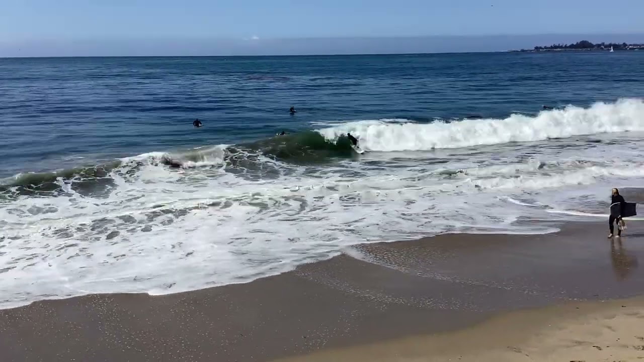 Surfing yesterday at the beach, Santa Cruz, California - YouTube