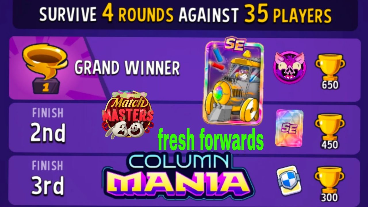 fresh forwards column mania match rumble match masters gameplay. - YouTube