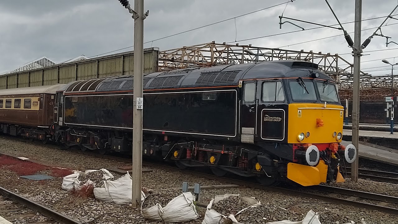 5P55 LSL class 57311+45118 depart Crewe UDL with loaded test run ...
