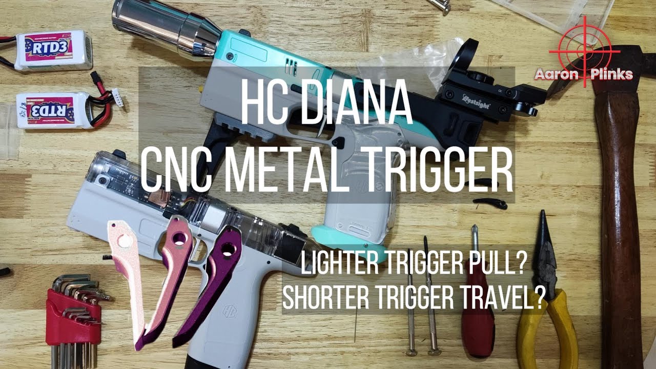 CNC Metal Trigger Upgrade for the HC Diana Nerf Foam Dart Toy Blaster ...