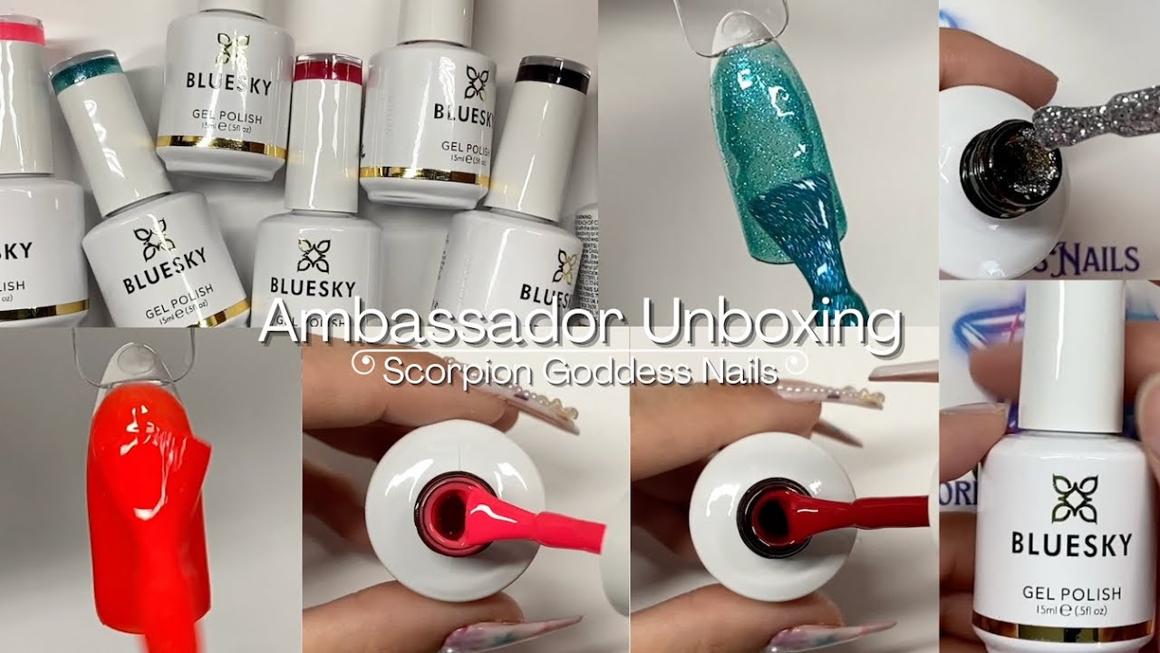 Ep. 0272 Ambassador Unboxing | Swatching BlueSky Colors 12pcs Gel ...