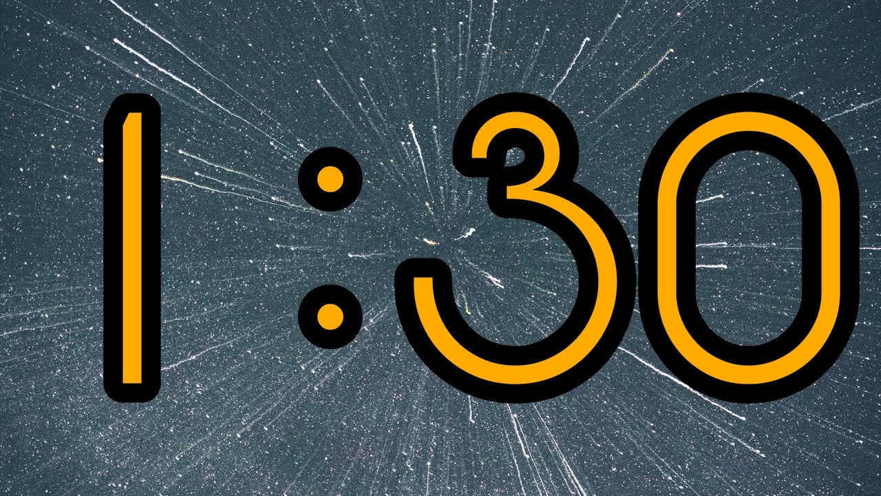 1 Minute and 30 Second Timer ⏰ | Bright big yellow numbers and relaxing ...