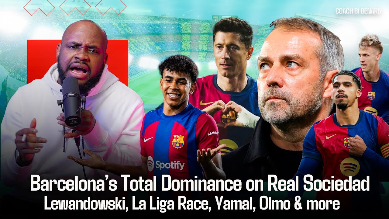 Barcelona 4-0 Real Soceidad | La Liga race | Lewandowski | Yamal | Dani ...