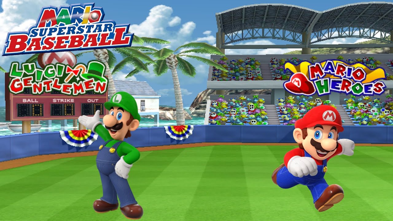 Mario Superstar Baseball - Luigi Gentlemen vs Mario Heroes - Mario ...