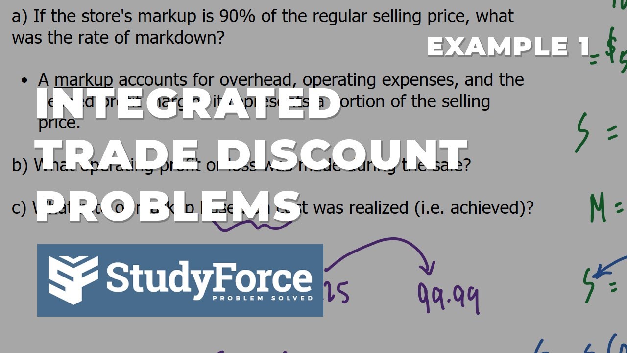 Integrated Trade Discount Problems (Markup, Markdown, Profits) - YouTube
