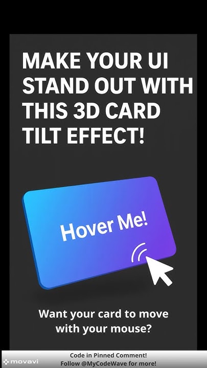 3D Tilt Card with CSS & JavaScript | Crazy UI Effect 🔥 #viralshorts #subscribe #coding - YouTube