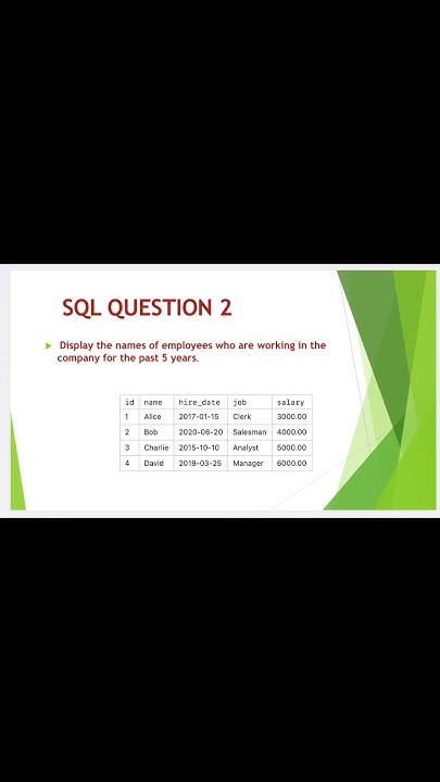 SQL interview question 2 #shorts #sql #sqlinterviewquestions #sqltutorials #sqltraining - YouTube