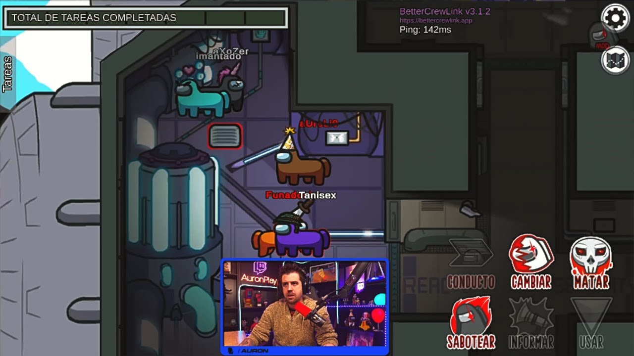 MEJORES MOMENTOS de AURONPLAY JUGANDO AMONG US - YouTube