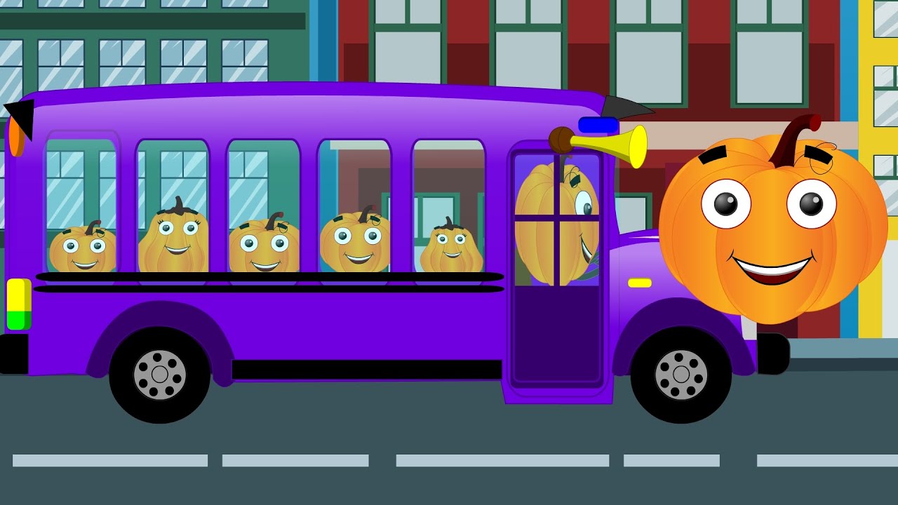 Pumpkin Wheels On The Bus | Children Rhymes And Kids Nursery Song - YouTube