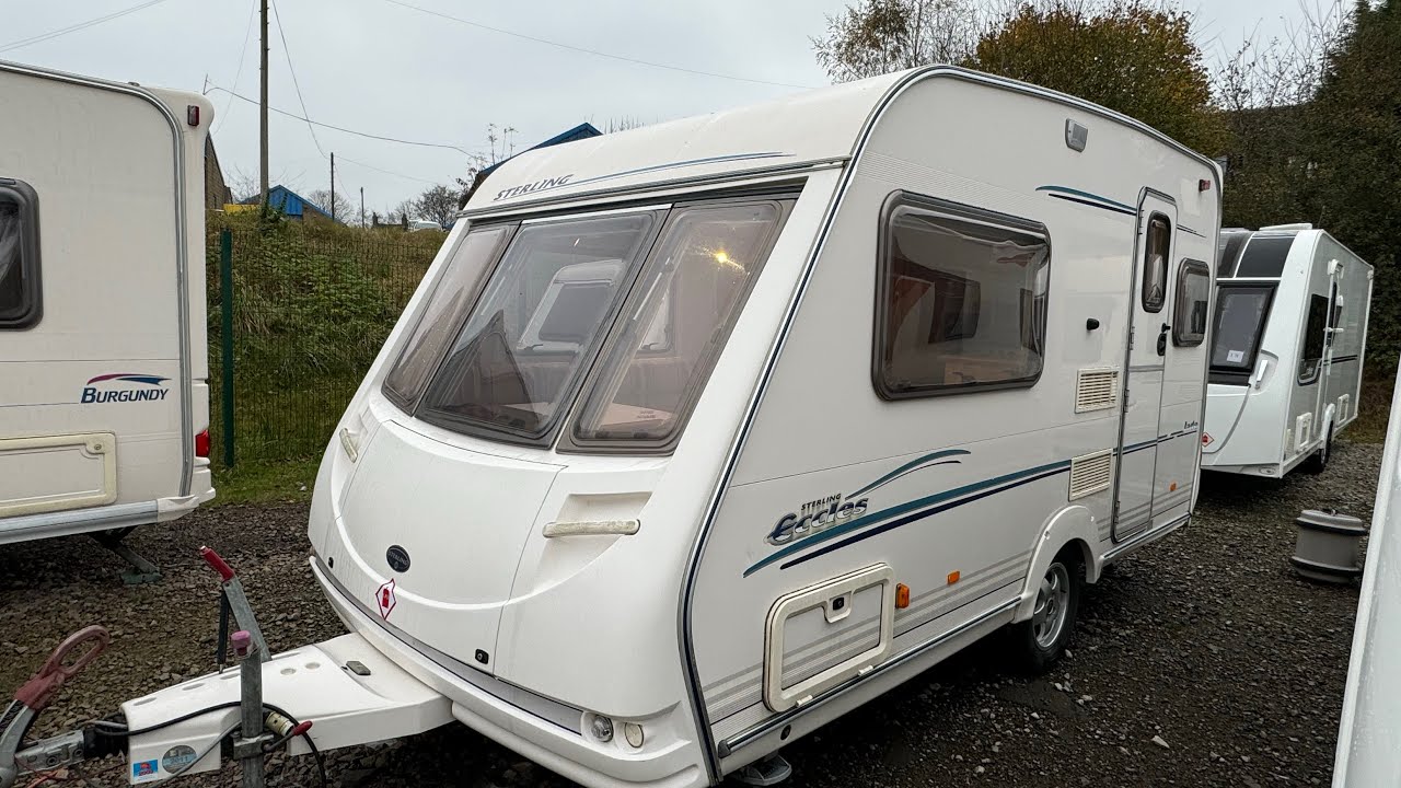 2002 Sterling Eccles Jade 2 berth end kitchen caravan - YouTube