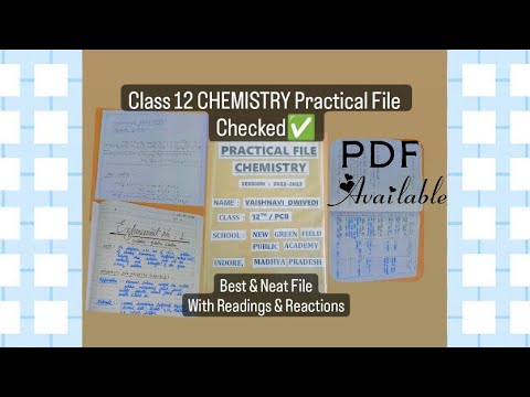 CBSE|Class 12|Chemistry|Practical File|Checked|Session : 2022-2023|Best ...