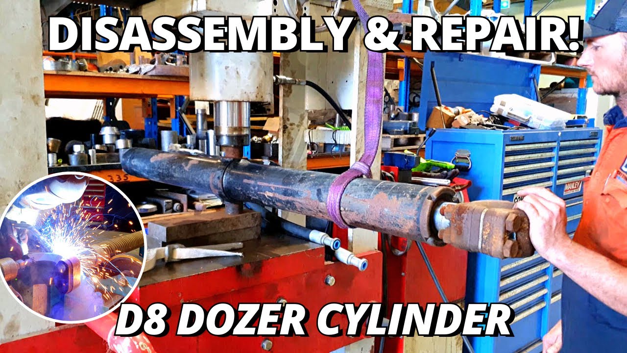 Cylinder Disassembly & Repair for D8 Dozer | Machining & Welding - YouTube