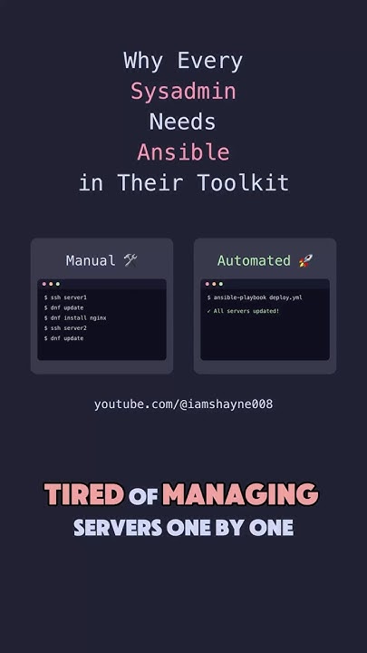 The tool every sysadmin needs to save time and automate everything? It’s Ansible. - YouTube