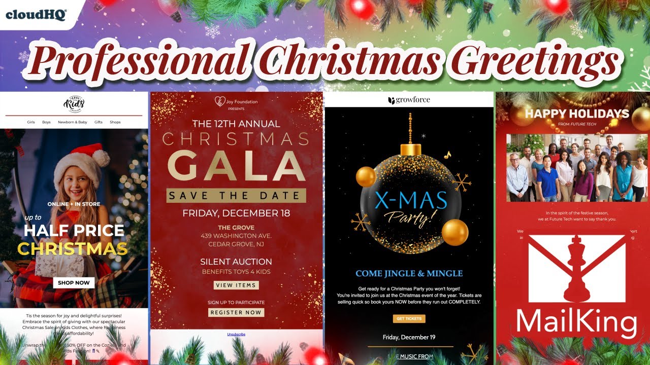 Send Christmas eCards in Gmail with MailKing – Free Holiday Email ...