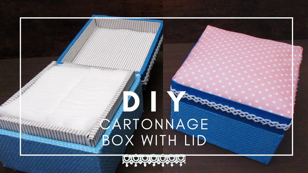 Cartonnage DIY: Square storage box with lid from Recycled Cardboard and ...