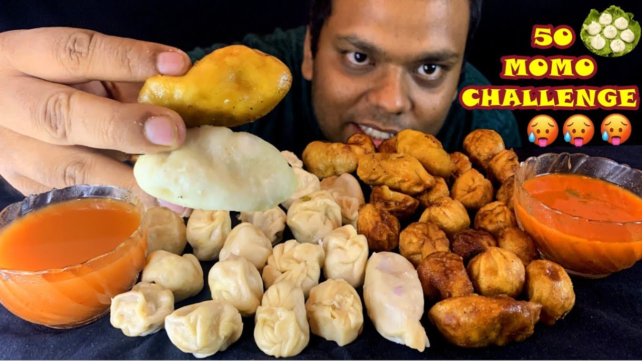 50 MOMO EATING CHALLENGE | 50 DUMPLINGS EATING CHALLENGE | ASMR ...