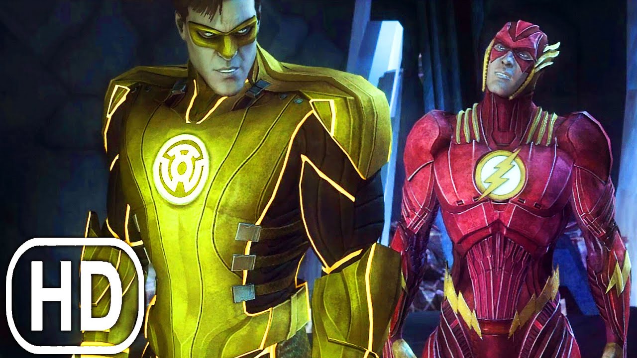 Justice League The Flash VS Yellow Lantern & Sinestro Fight Scene - Injustice - YouTube