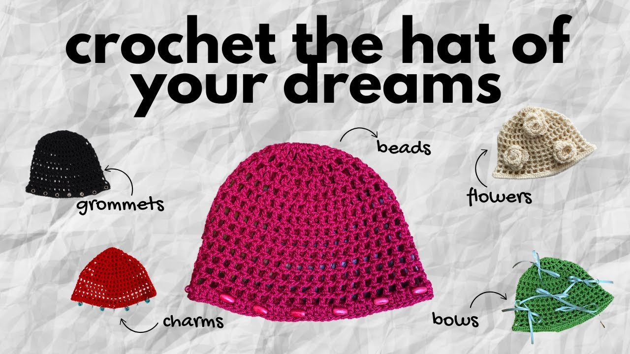 Crochet Mesh Hat Tutorial + Pattern ( Beginner Friendly Crochet Project ...
