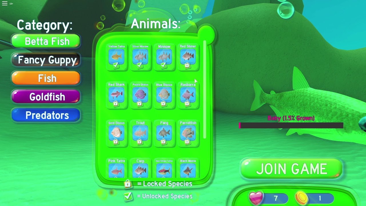 I'M A FISH!!!!!!!!!!!!!! Roblox Fish Simulator - YouTube