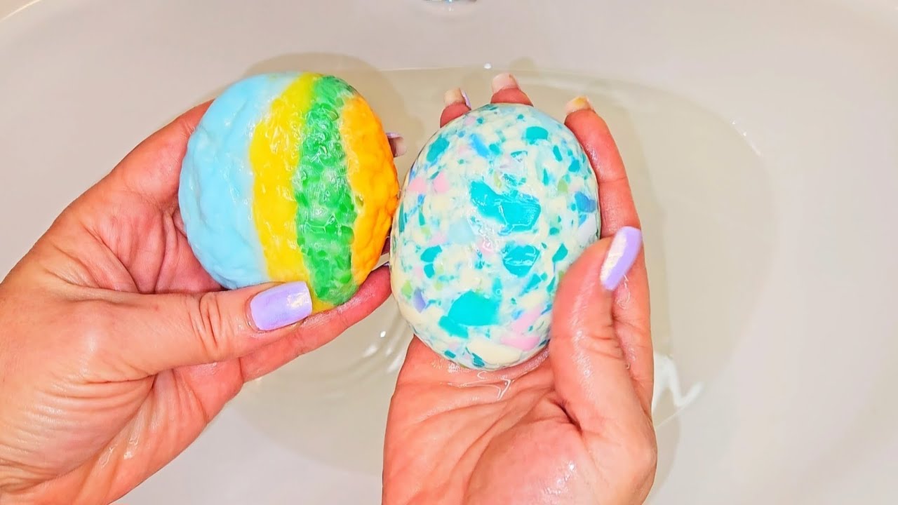 Soaping • Handmade soap • foaming soapy water with a sponge • lush foam ...