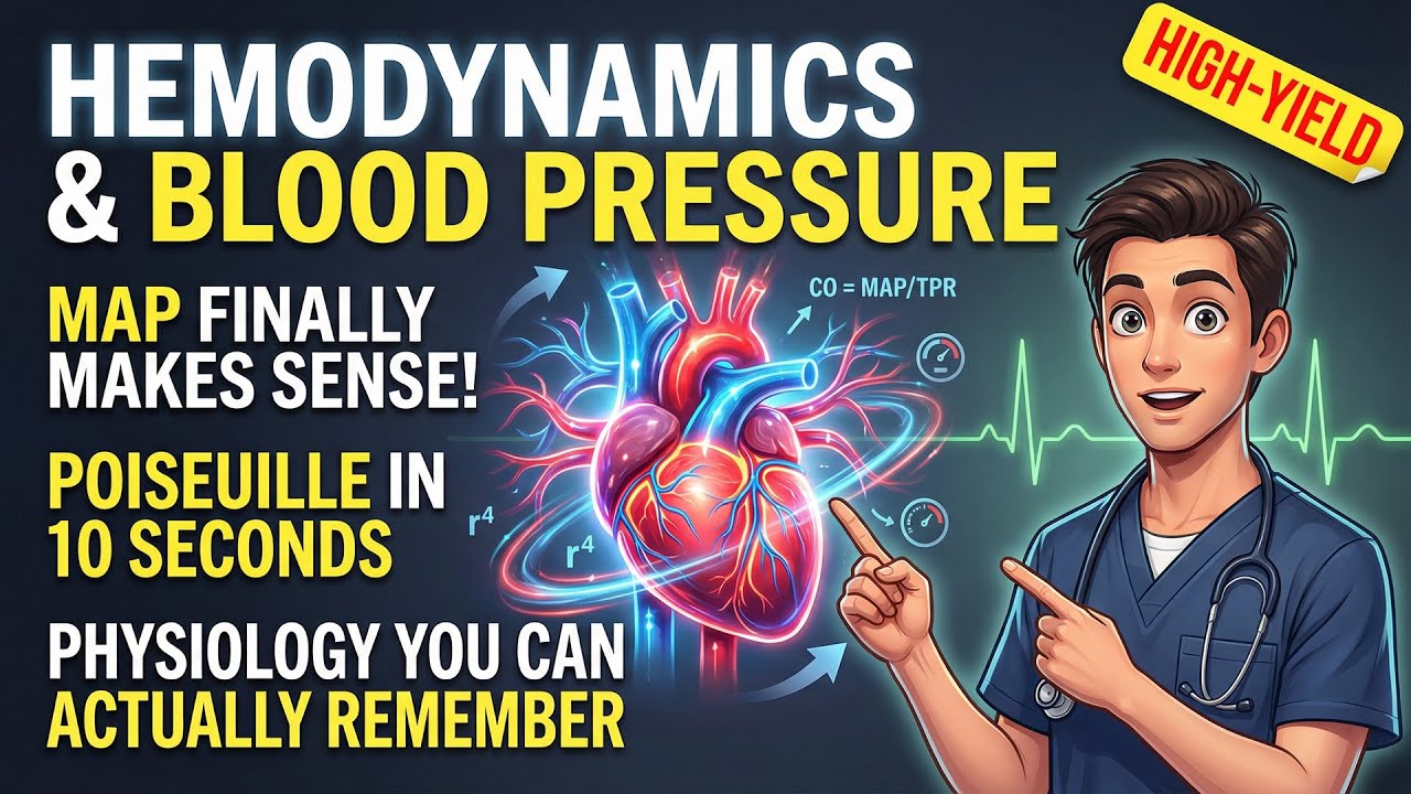 Hemodynamics & Blood Pressure Explained | MAP, Poiseuille, Baroreflex ...