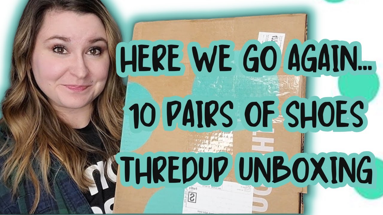 10 pairs of shoes mixed sizes ThredUp Unboxing! - YouTube