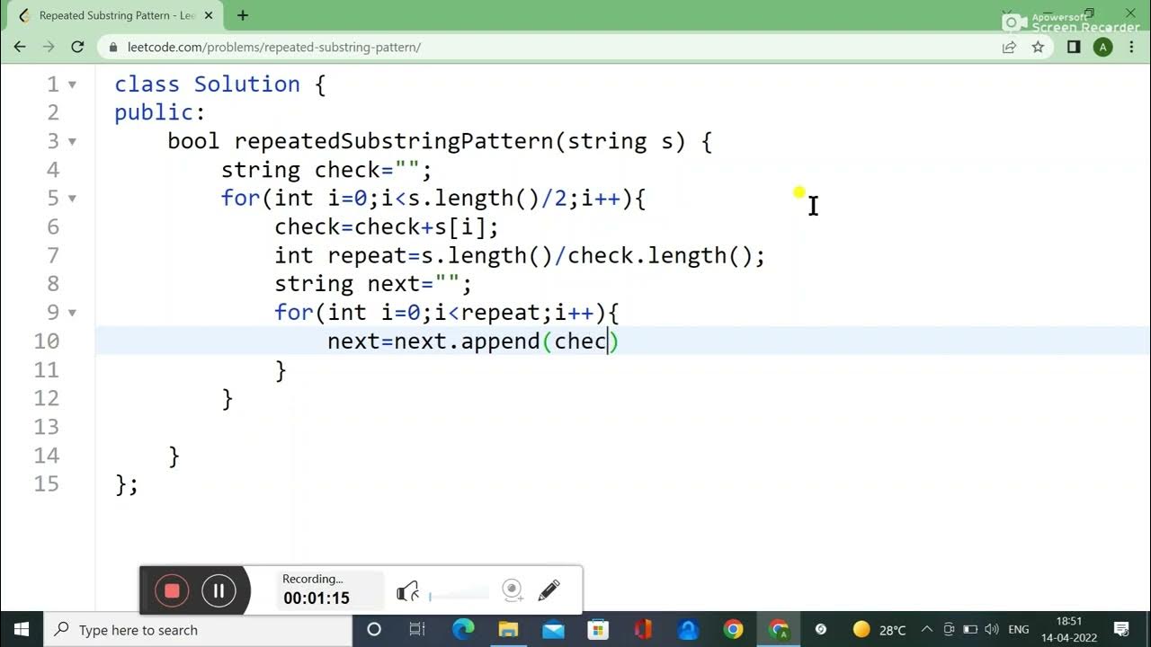 459 Repeated Substring Pattern Leetcode Solution In C Data Structure And Algorithm 9009