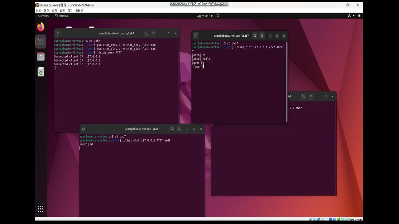 Multithreading-based server and client 개인채팅 - YouTube