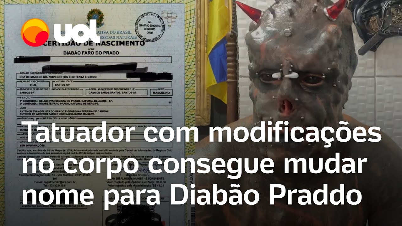 Diabão no RG: Tatuador com modificações no corpo consegue mudar o nome ...