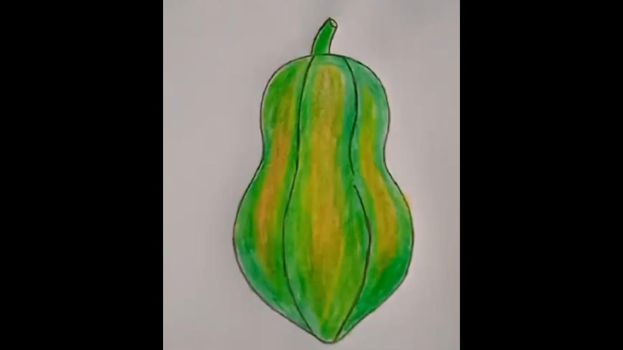 How to draw a papaya step by step (easy drawing) - YouTube