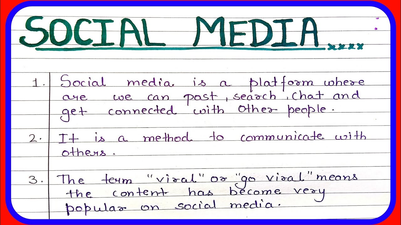 10 lines essay on Social Media in English/Essay on Social Media/Essay ...