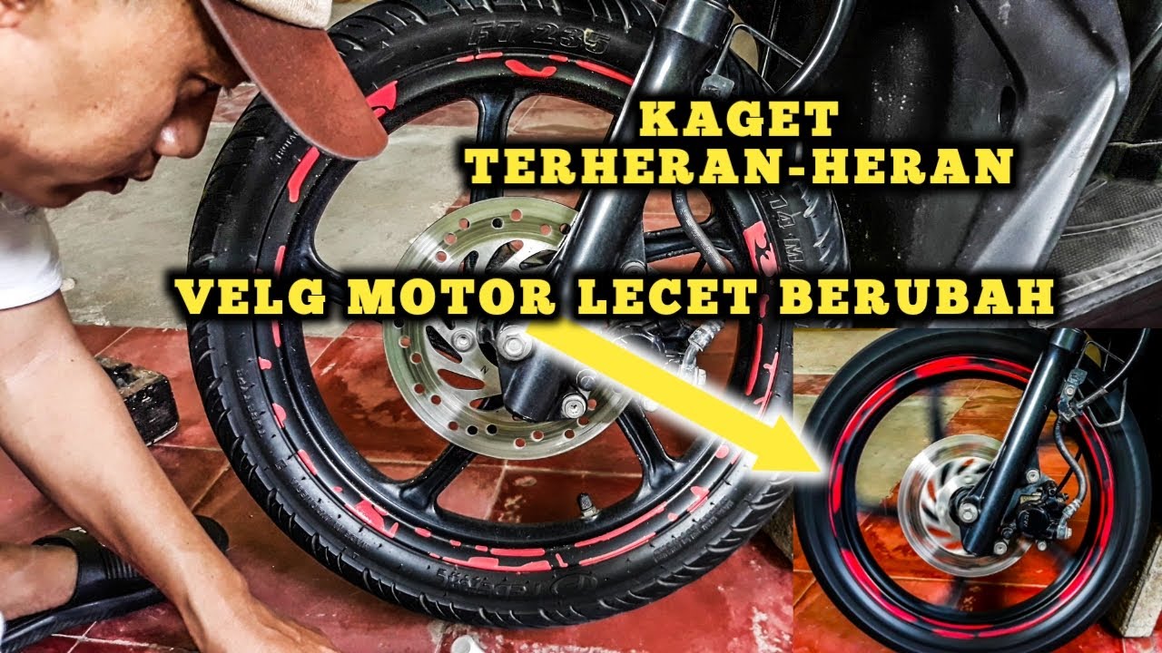 CARA MEMPERBAIKI VELG MOTOR RUSAK LECET TANPA DICAT CUMA PAKAI SPIDOL ...