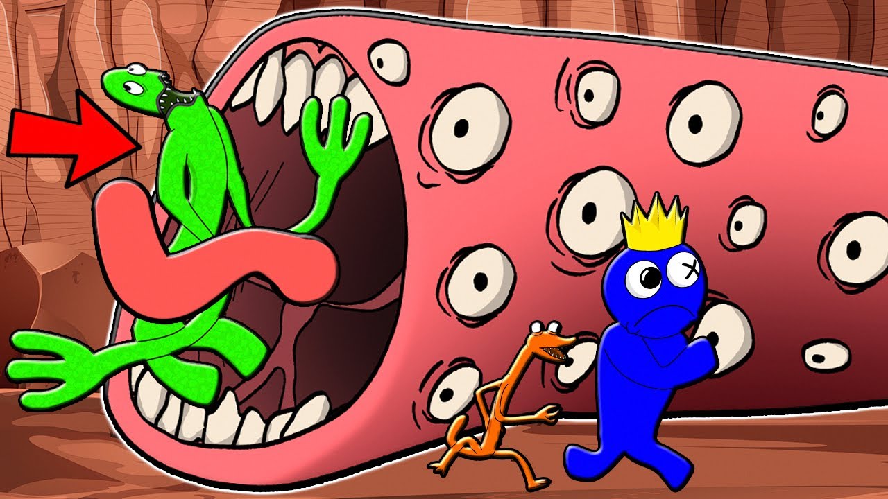 TRAIN EATER SWALLOWED RAINBOW FRIENDS! RAINBOW FRIENDS INSIDE TRAIN ...