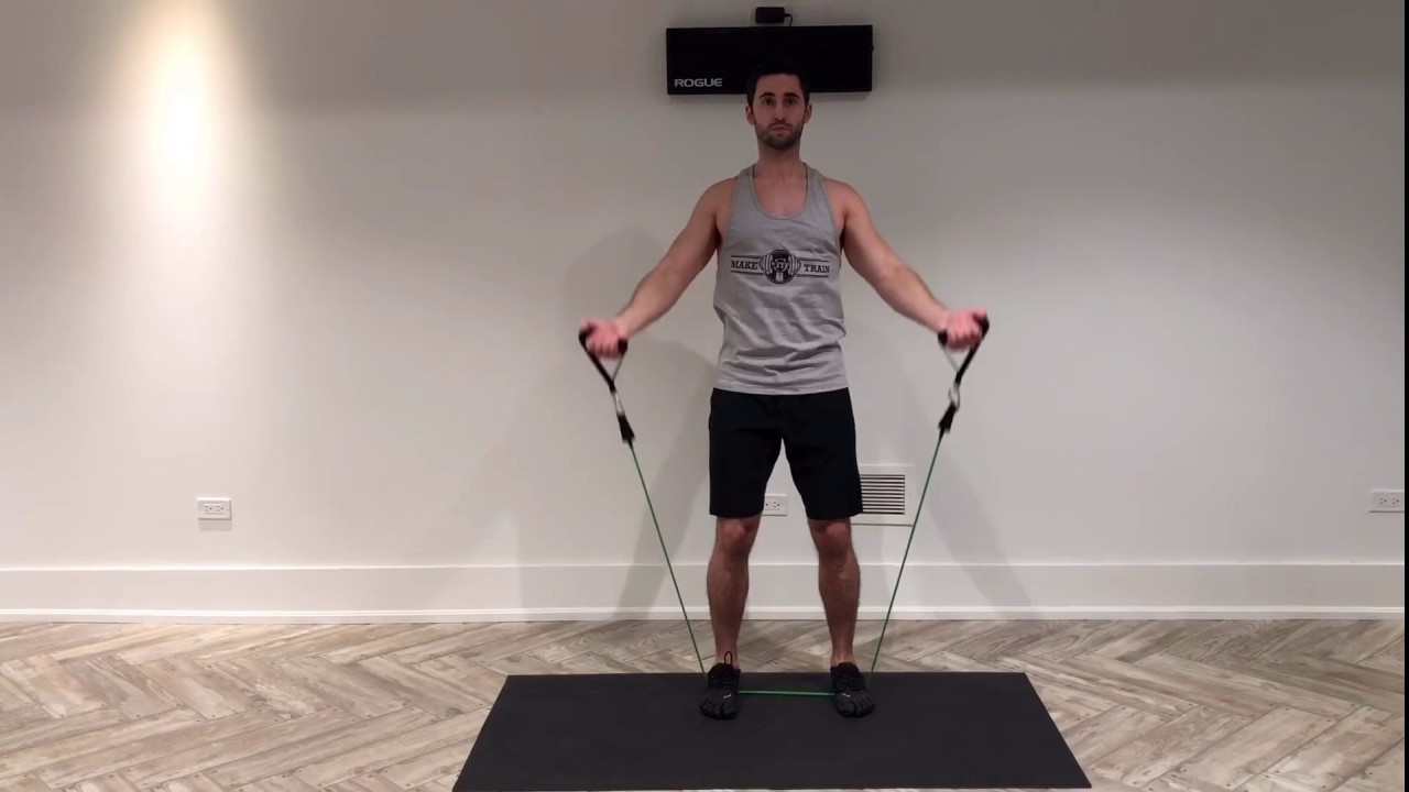 Resistance Band Low to High Cable Fly (Supinated Grip) - YouTube
