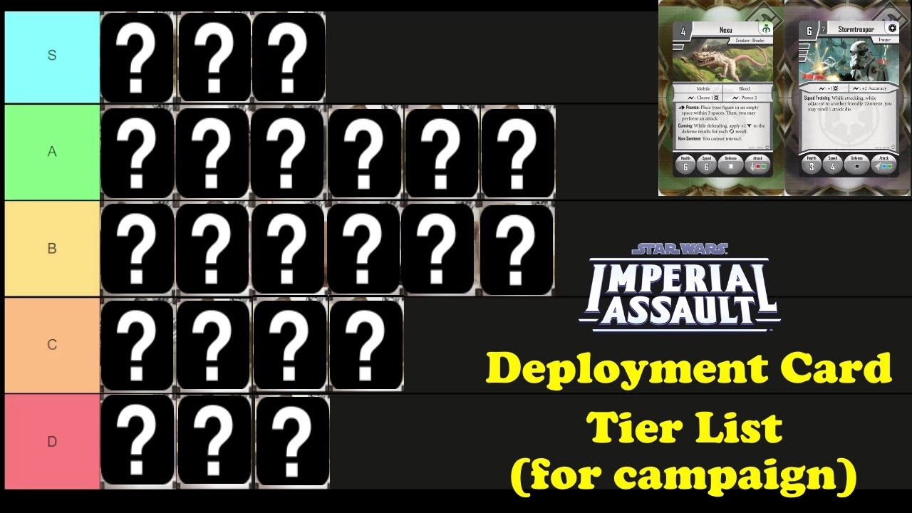Imperial Assault Campaign Deployment Cards - Tier List and Analysis ...