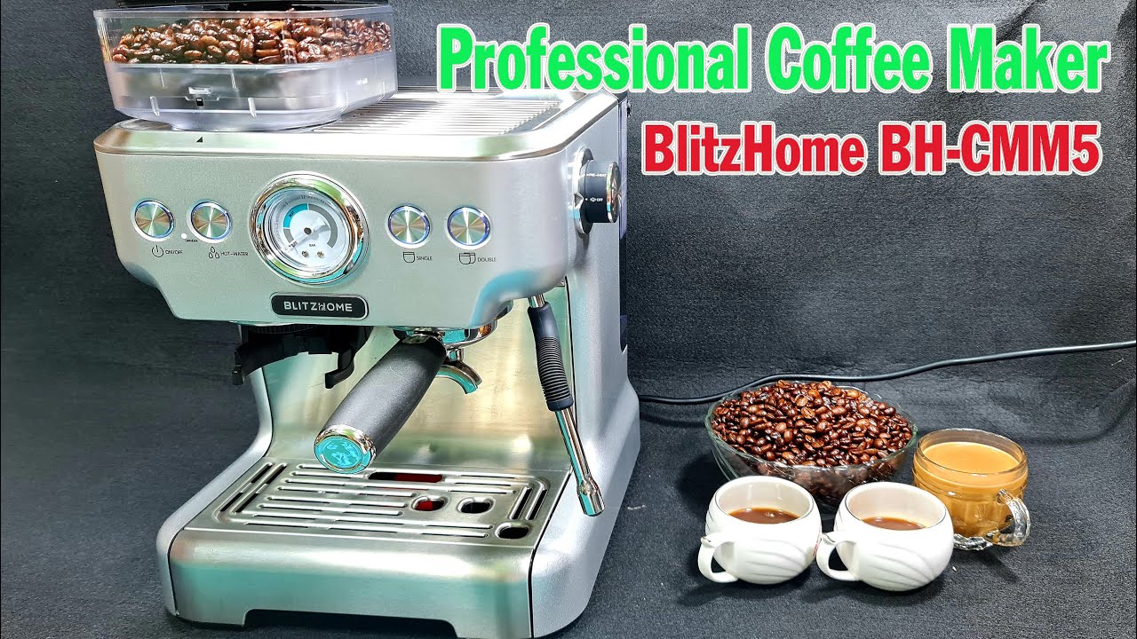 BlitzHome BH-CMM5 1620W 20Bar Professional Coffee Maker - Unboxing and ...