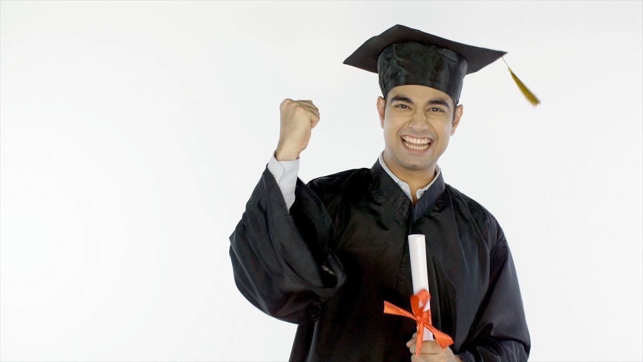 Attractive Indian graduate rejoicing on the day of convocation ...