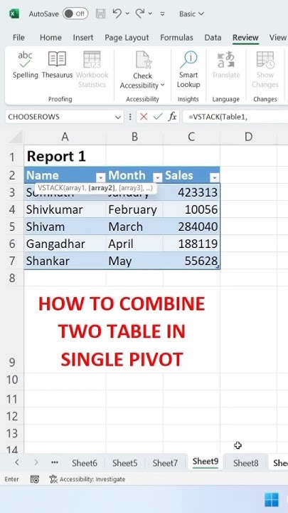 Merge Two Table In Single Pivote Table Excel Exceltutorial Excelformula Youtube