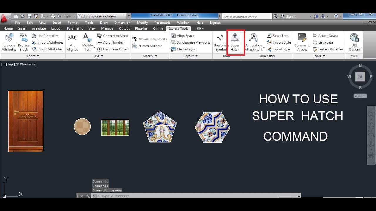 AutoCAD 2018/2013 | How to use custom hatch / super hatch in AutoCAD ...