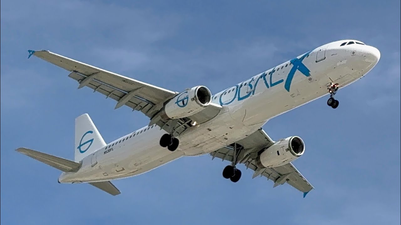 Global X Airbus A321-231 Landing Las Vegas - YouTube