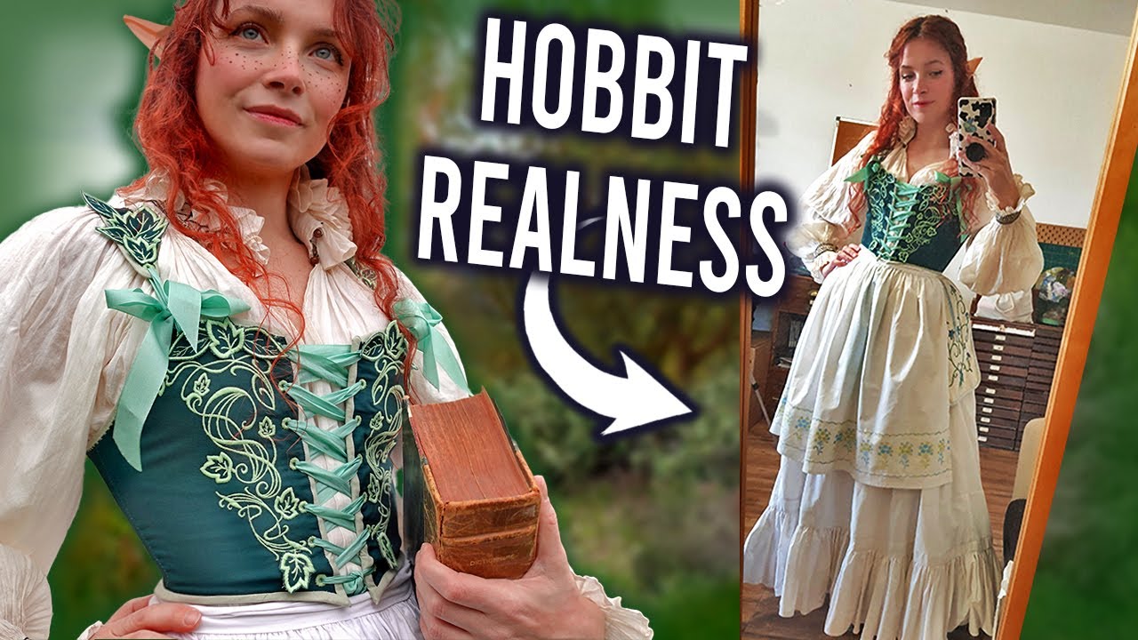 I made an embroidered corset to feel like a cute Hobbit - YouTube