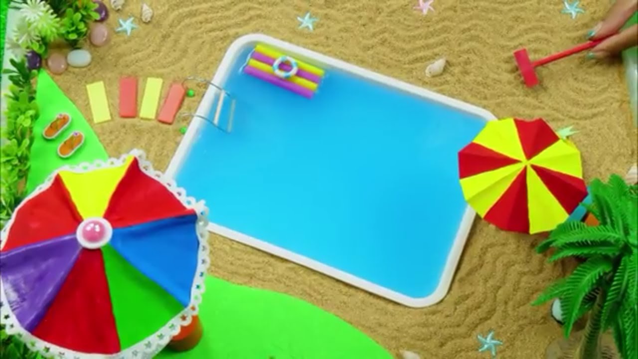 DIY mine swimming pool very easy steps with wast material - YouTube