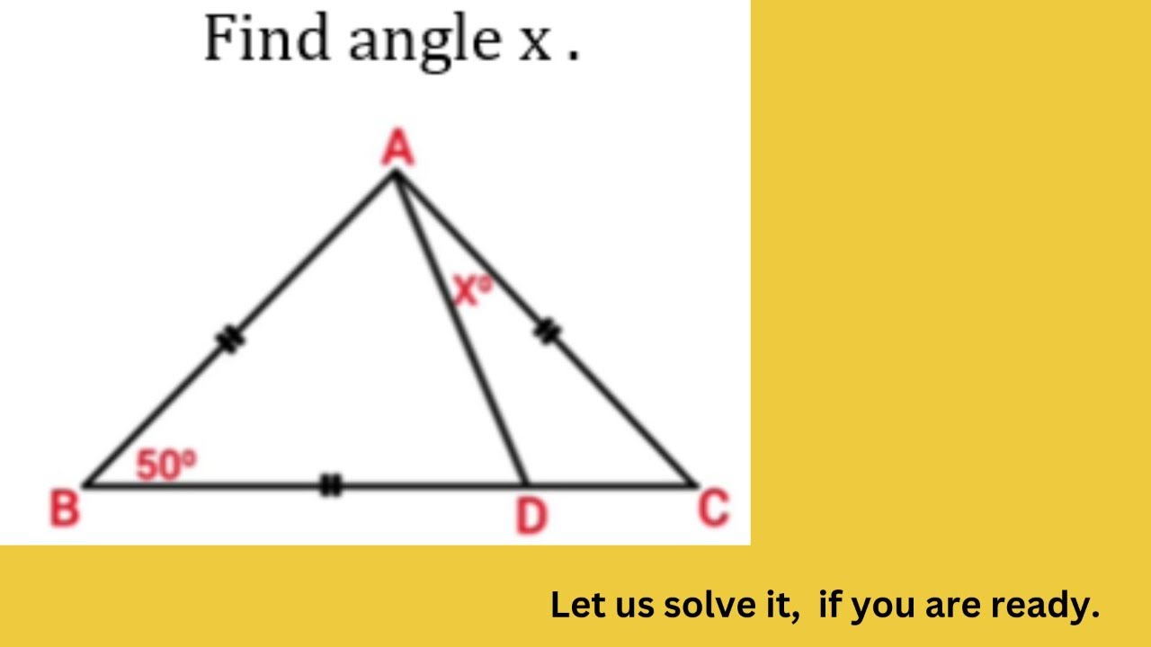 FIND THE VALUE OF ANGLE X IN THE DOUBLE TRIANGLE DIAGRAM. - YouTube