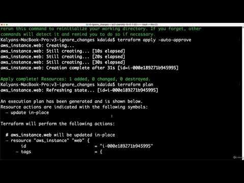 39. Terraform lifecycle Meta Argument ignore changes implement and test ...