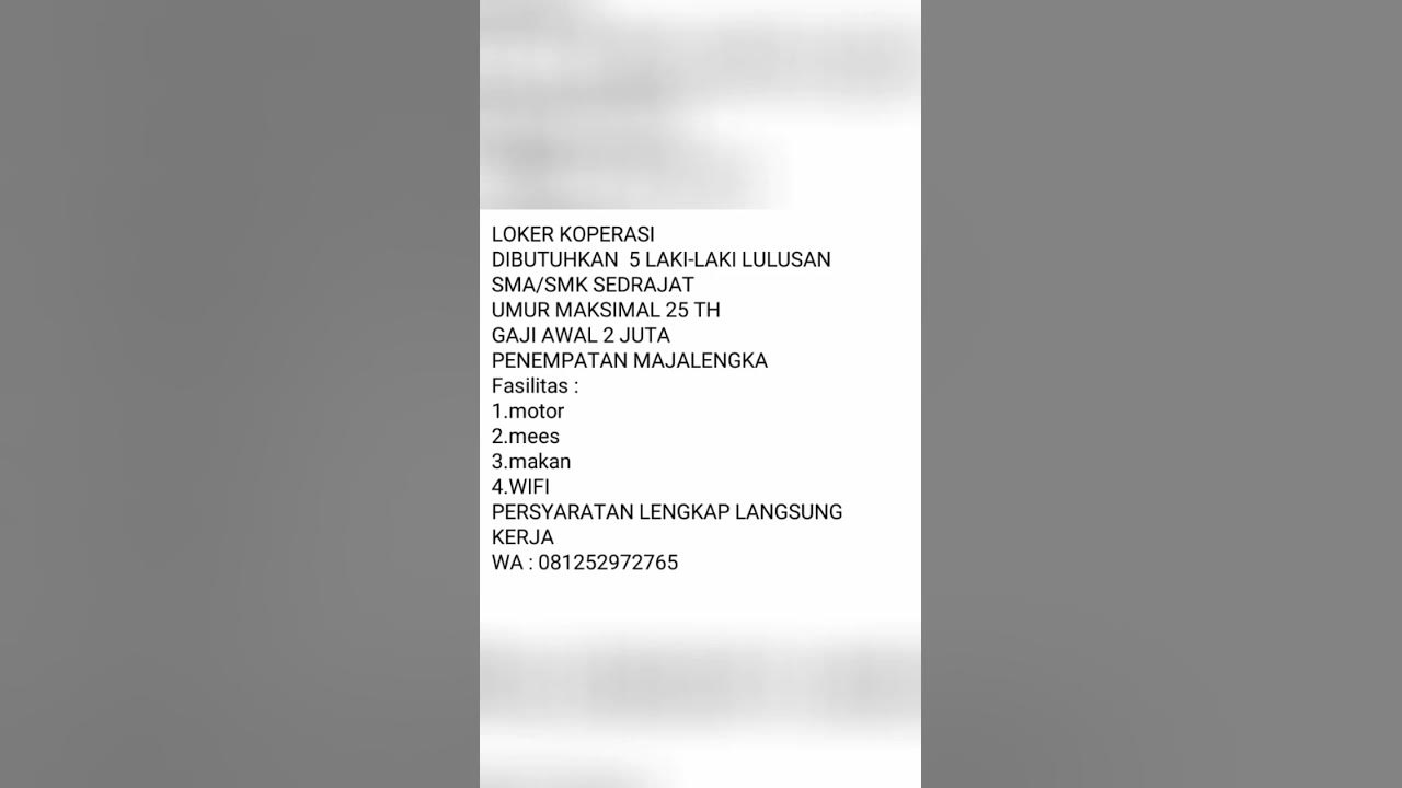 Lowongan kerja di koprasi - YouTube