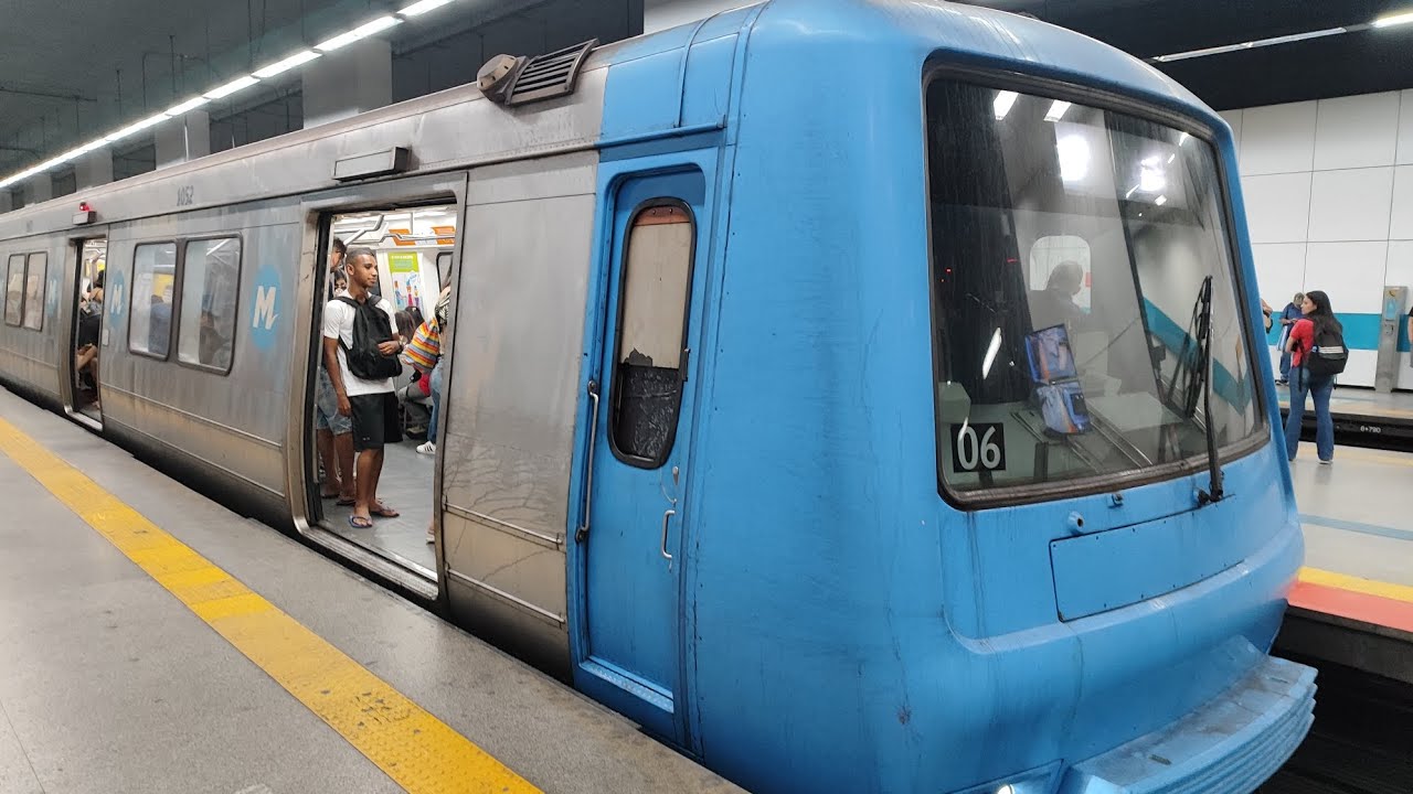 Metrô-Rio Trens 06 e 52 (Série 1000 e Série 4000) partindo de Botafogo. - YouTube