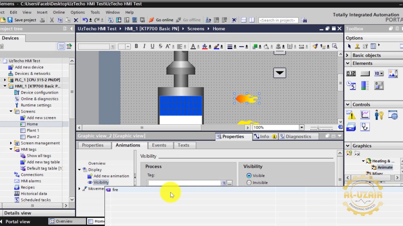 How to add Boiler Graphic and Fire Animation in Siemens HMI with S7 300 ...